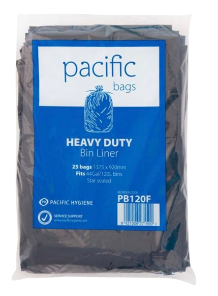 Pacific 120L Bin Liner Black – Interwaste